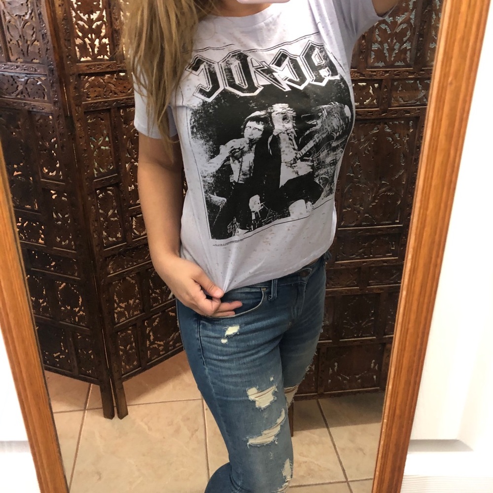 Live Nation Acdc Lavender Purple Graphic Tee M - Gem